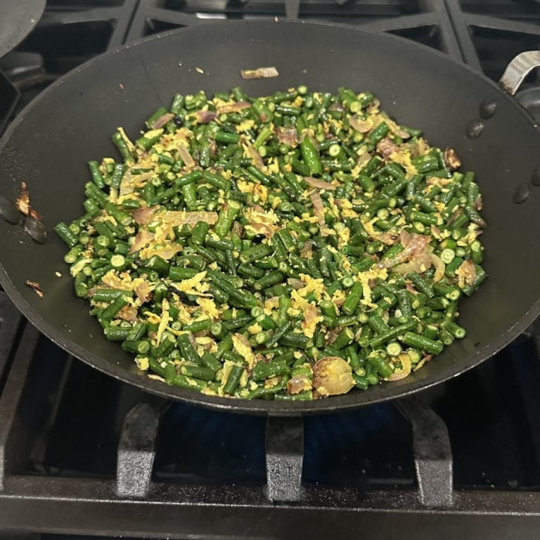 Payar Thoran - Long beans stir-fry - InspiresN