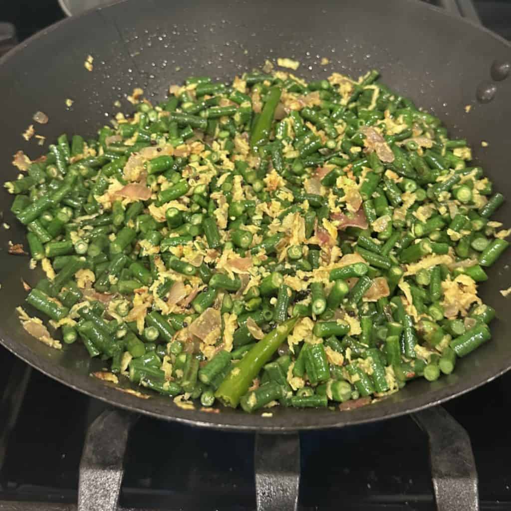 Payar Thoran - Long beans stir-fry - InspiresN