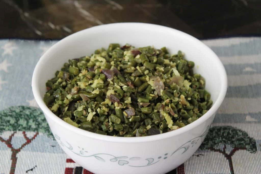 Payar Thoran - Long beans stir-fry - InspiresN