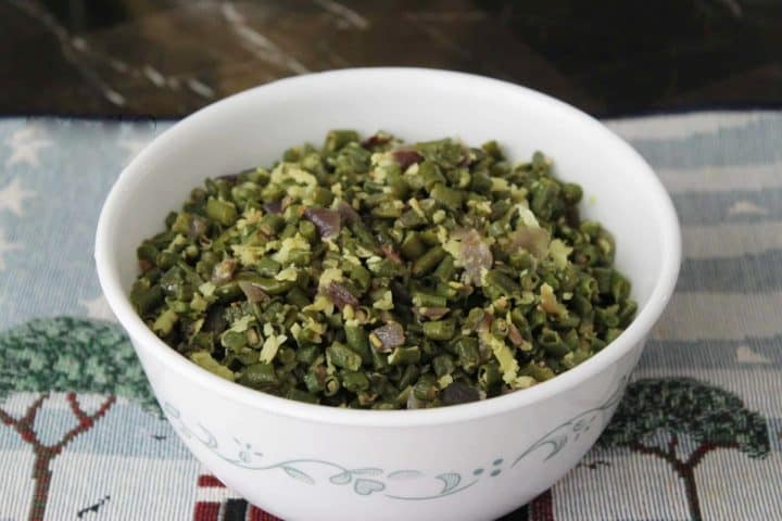 Payar Thoran - Long beans stir-fry - InspiresN